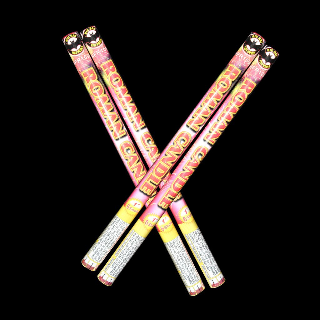 1 INCH 6 SHOTS ROMAN CANDLE - FLUID FIREWORKS