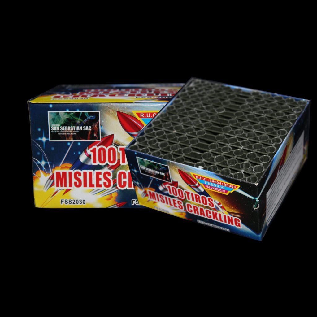 100 TIROS MISSILES CRACKLING FIREWORKS - IMPRESSIVE 100 SHOTS